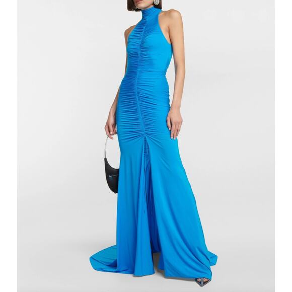 Alex Perry | Dresses | Alex Perry Lorne Halterneck Ruched Gown | Poshmark
